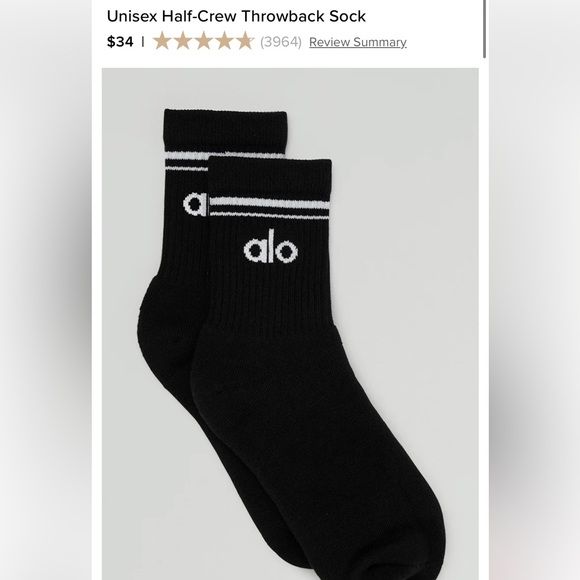 ALO Yoga | Accessories | Alo Yoga Unisex Half Crew Throwback Socks ...